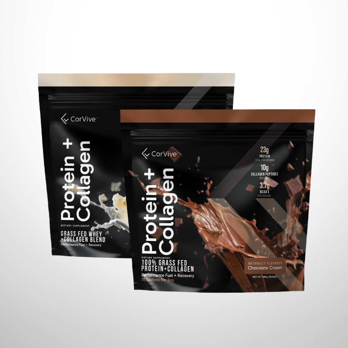 Protein and Collagen Powder by CorVive in Chocolate and Vanilla