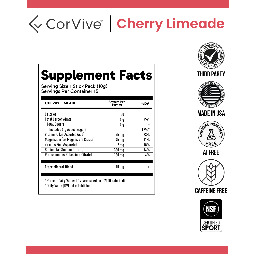 Stay Hydrated with COR HYDRATE Electrolyte Drink Mix from CorVive